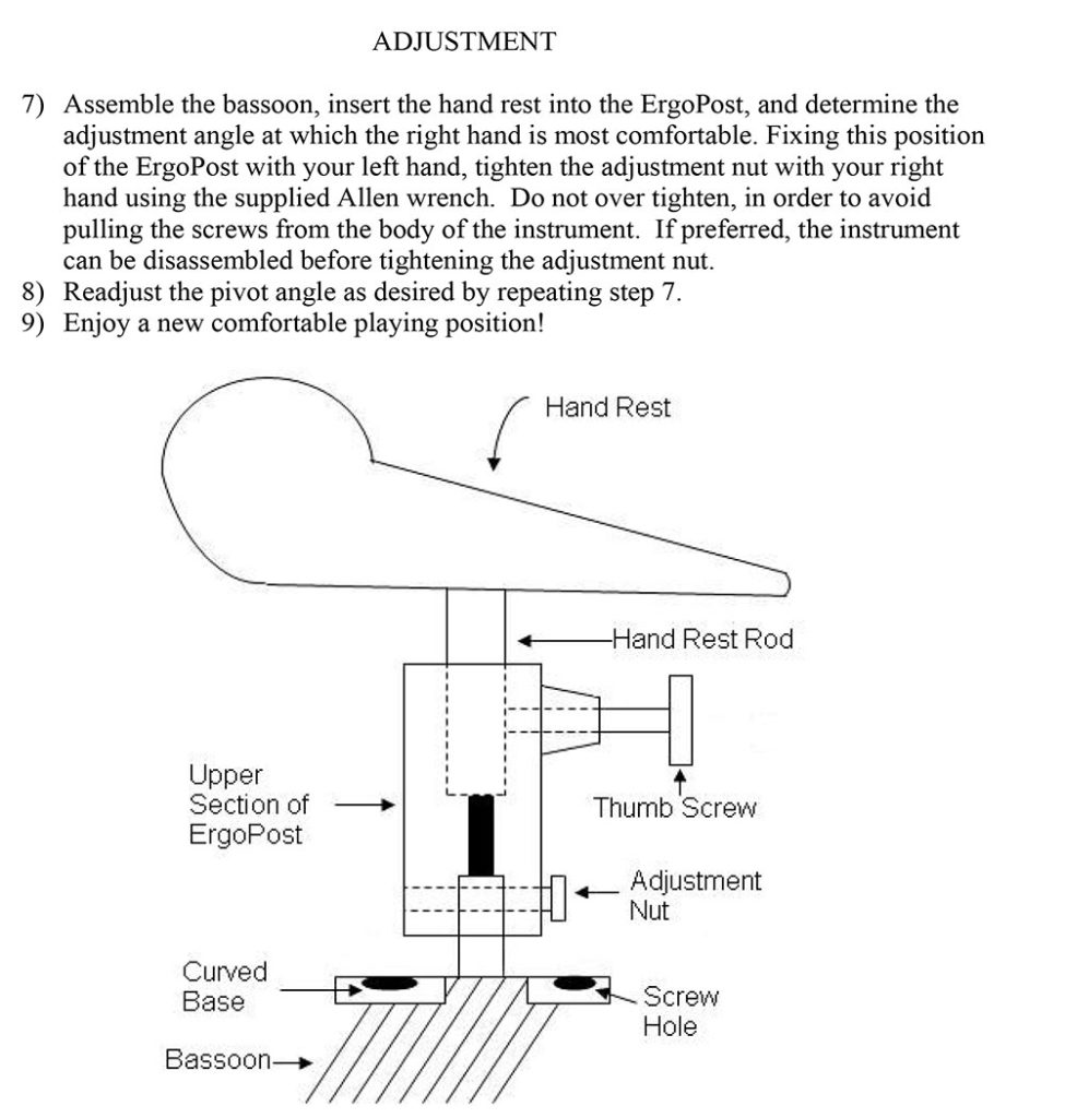 ErgoPost Adjustable Bassoon Hand Rest – Charles Double Reed Company